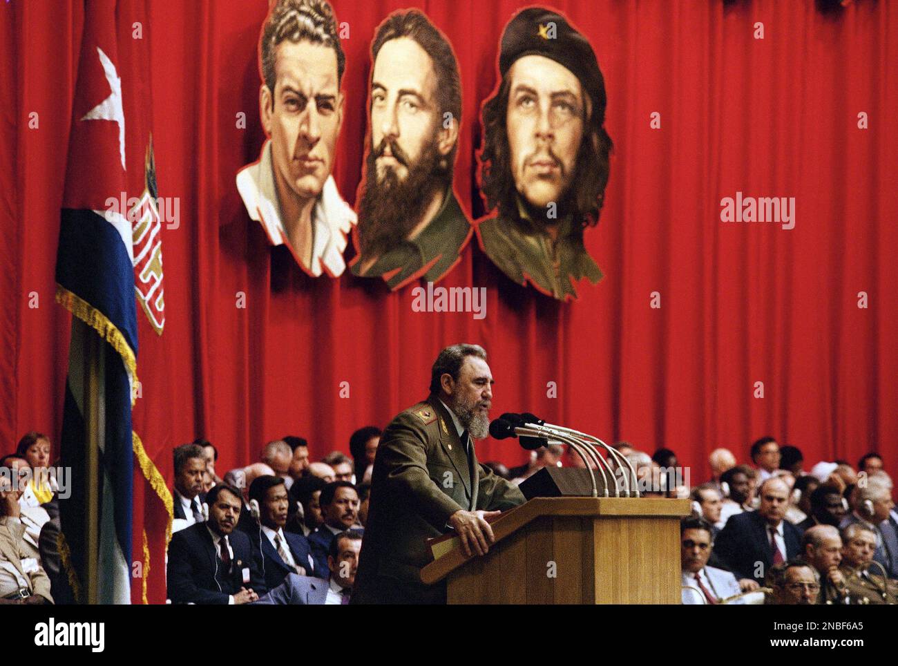Cuban leader Fidel Castro speaks during presentation of his report to ...