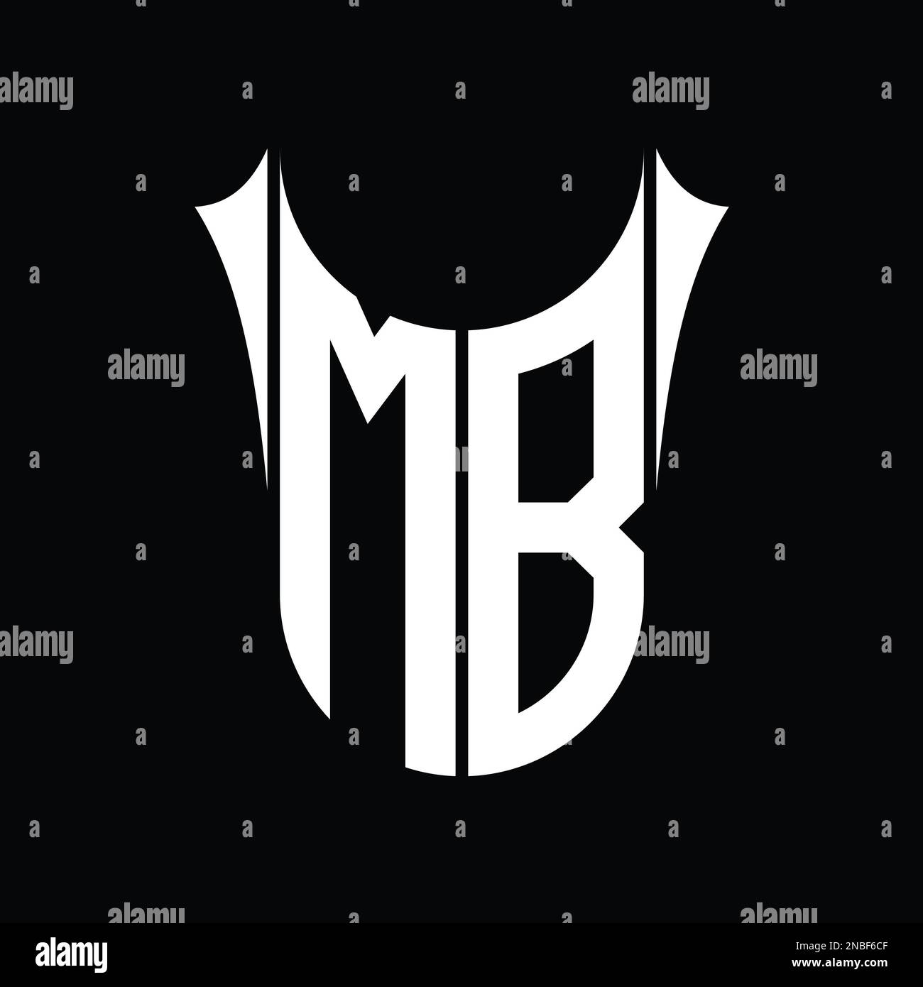 MB Logo monogram shield sharp half round shape vector images design ...