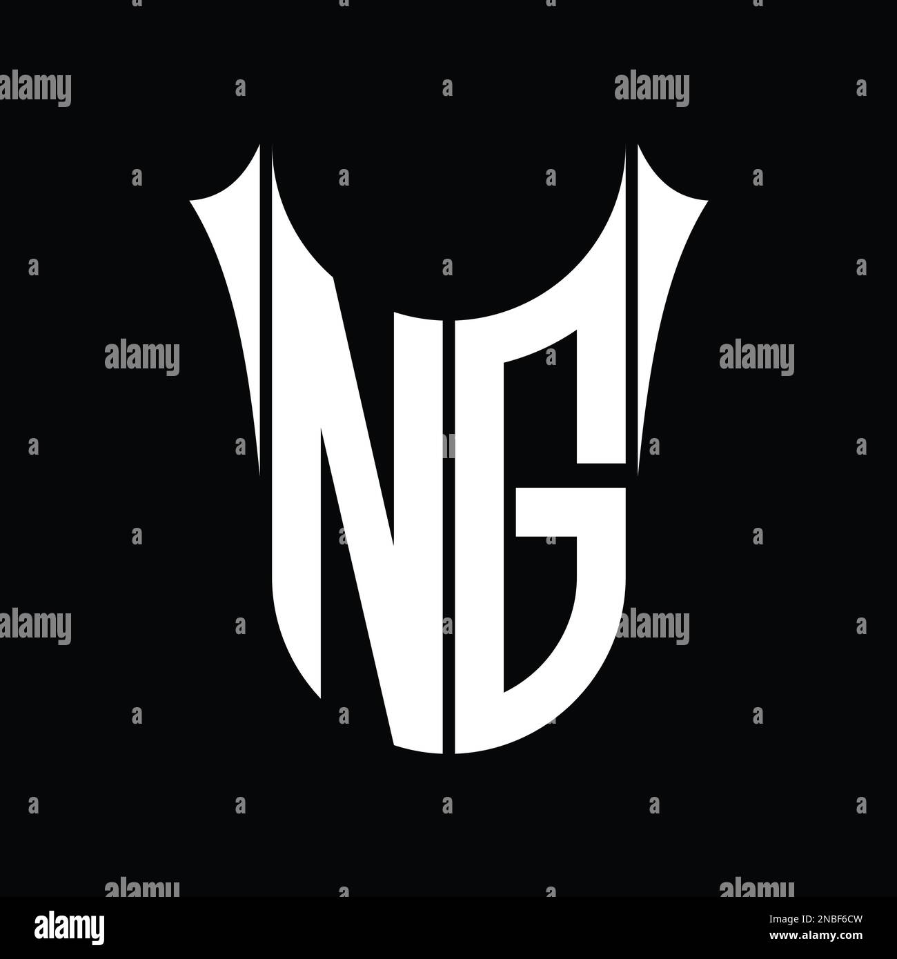 NG Logo monogram shield sharp half round shape vector images design ...