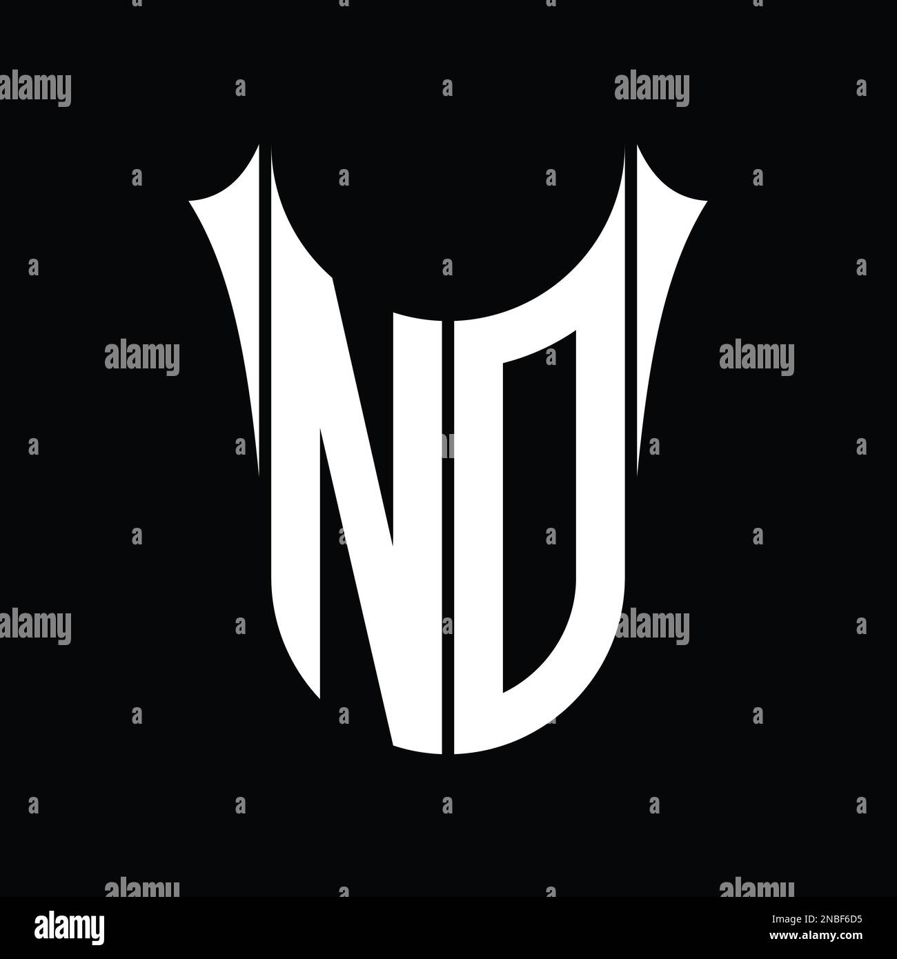 ND Logo monogram shield sharp half round shape vector images design ...