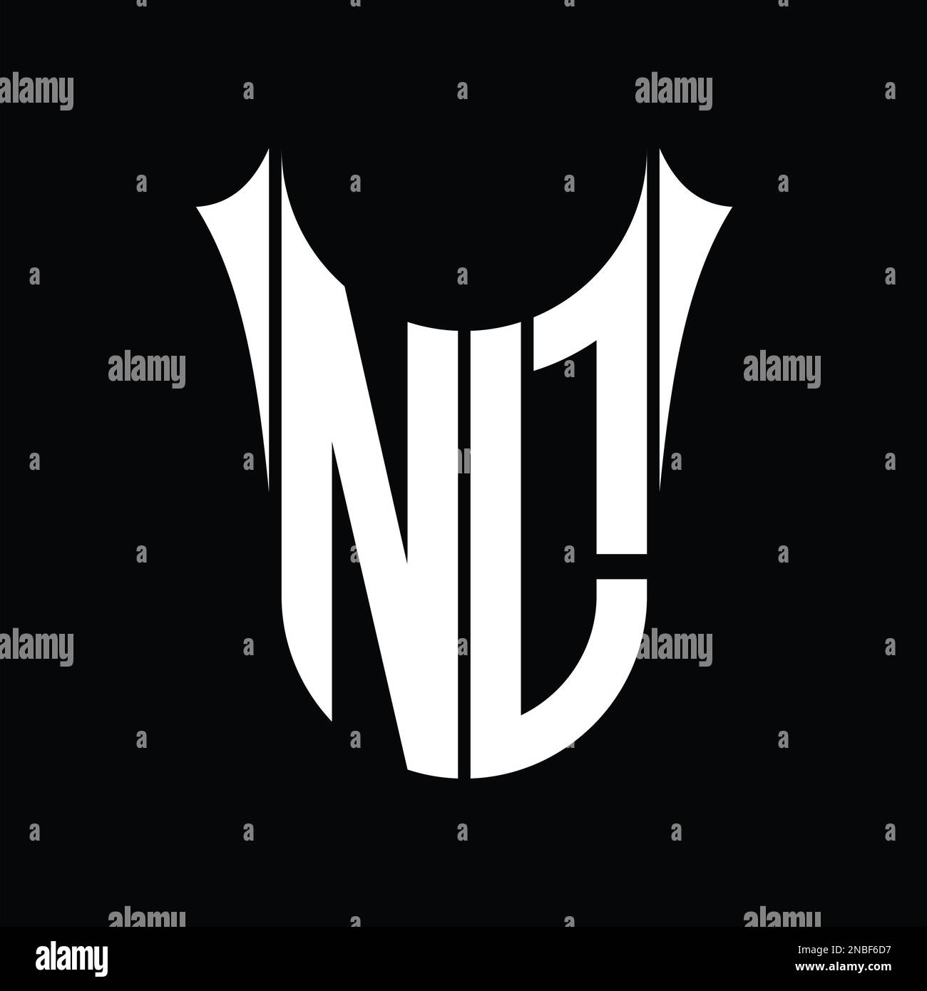 NL Logo monogram shield sharp half round shape vector images design template Stock Photo - Alamy
