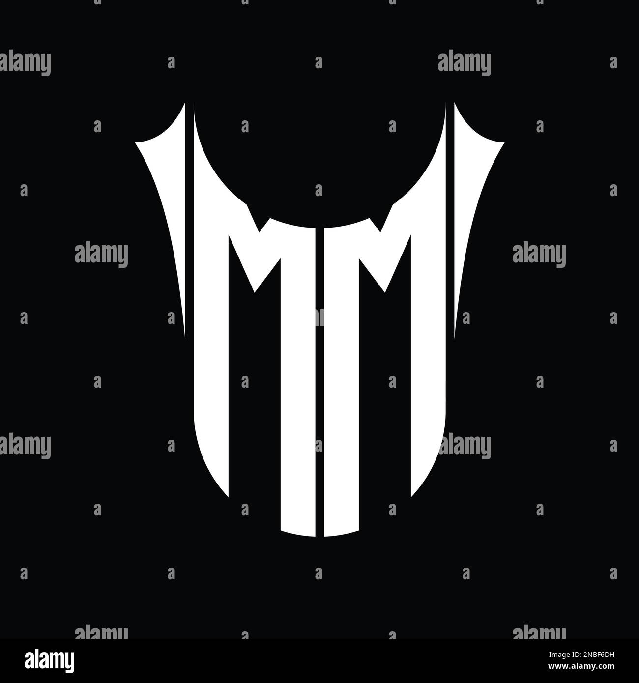 MM Logo monogram shield sharp half round shape vector images design template Stock Photo - Alamy