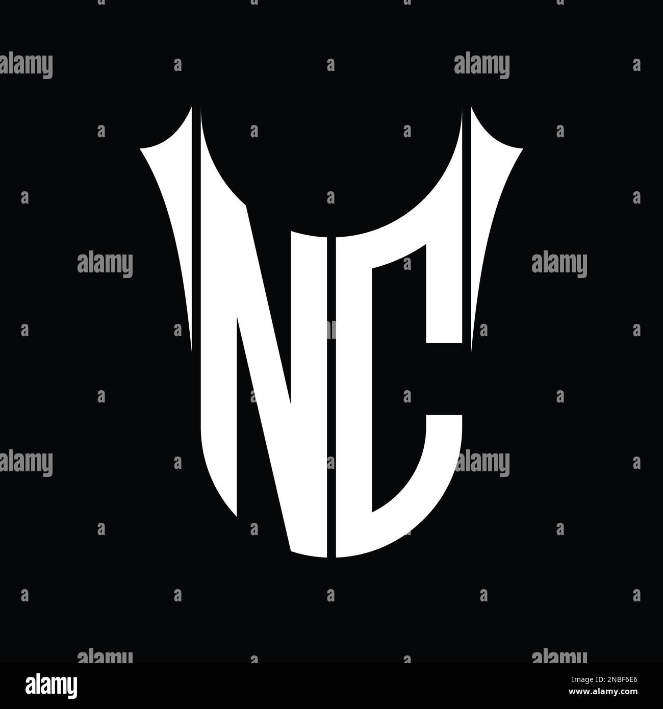 NC Logo monogram shield sharp half round shape vector images design ...