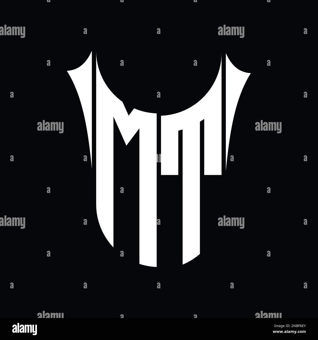 MT Logo monogram shield sharp half round shape vector images design ...