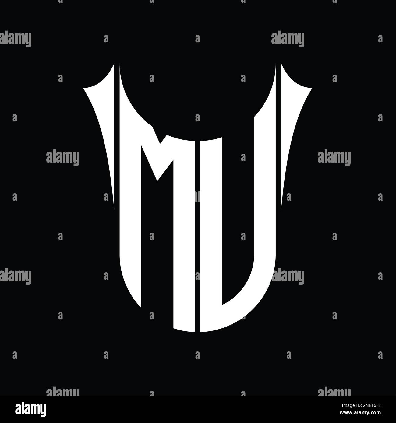 MU Logo monogram shield sharp half round shape vector images design ...