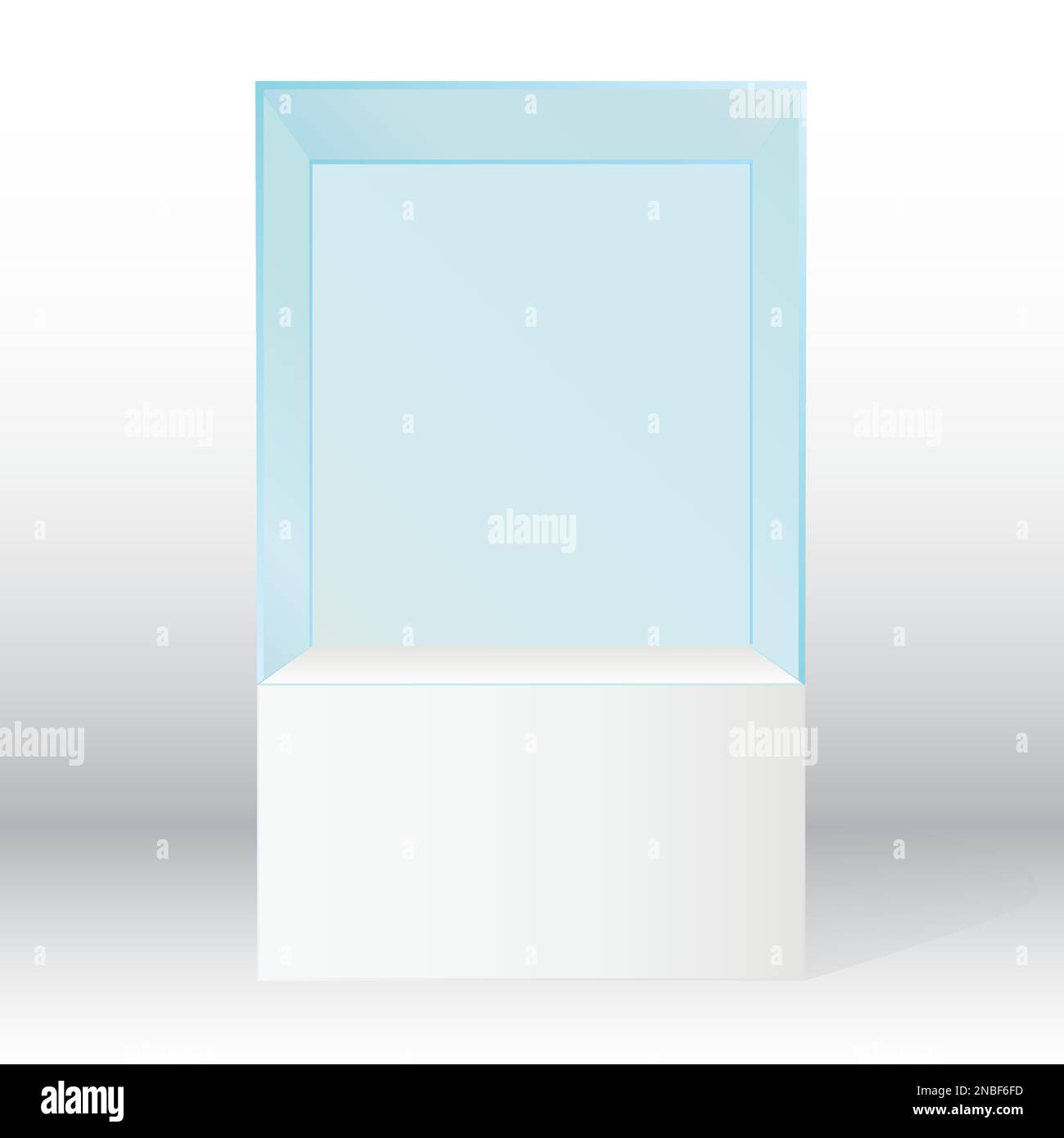 Empty glass showcase in cube shape for presentation mockup Stock Vector ...