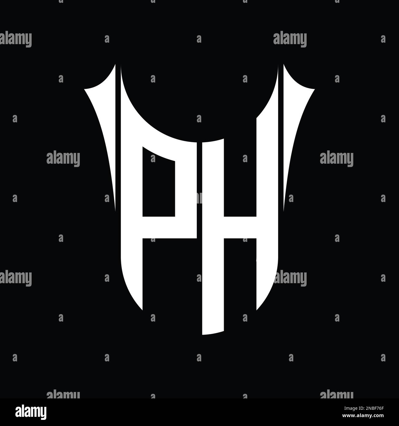 PH Logo monogram shield sharp half round shape vector images design template Stock Photo - Alamy