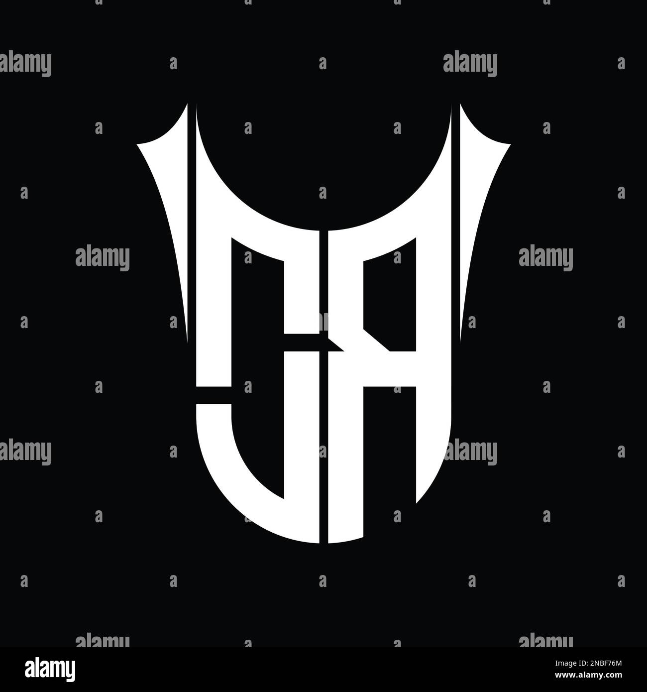 OR Logo monogram shield sharp half round shape vector images design template Stock Photo - Alamy