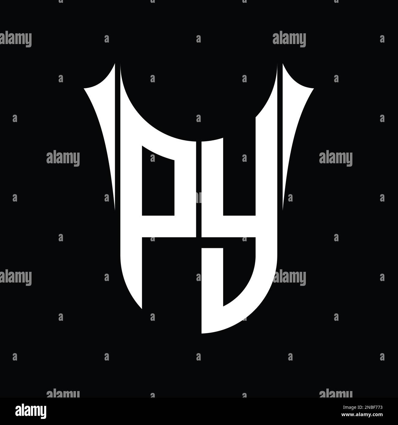 PY Logo monogram shield sharp half round shape vector images design template Stock Photo - Alamy