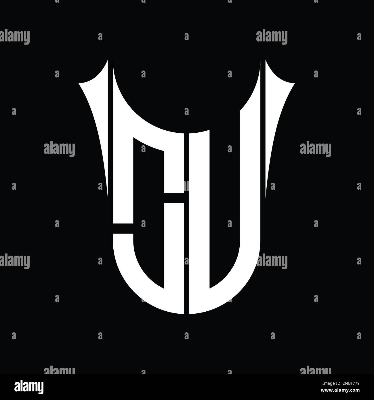 OU Logo monogram shield sharp half round shape vector images design template Stock Photo - Alamy