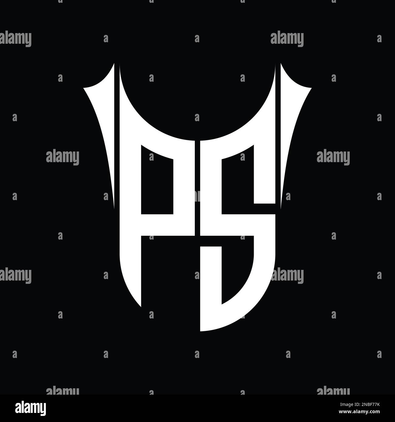 PS Logo monogram shield sharp half round shape vector images design template Stock Photo - Alamy