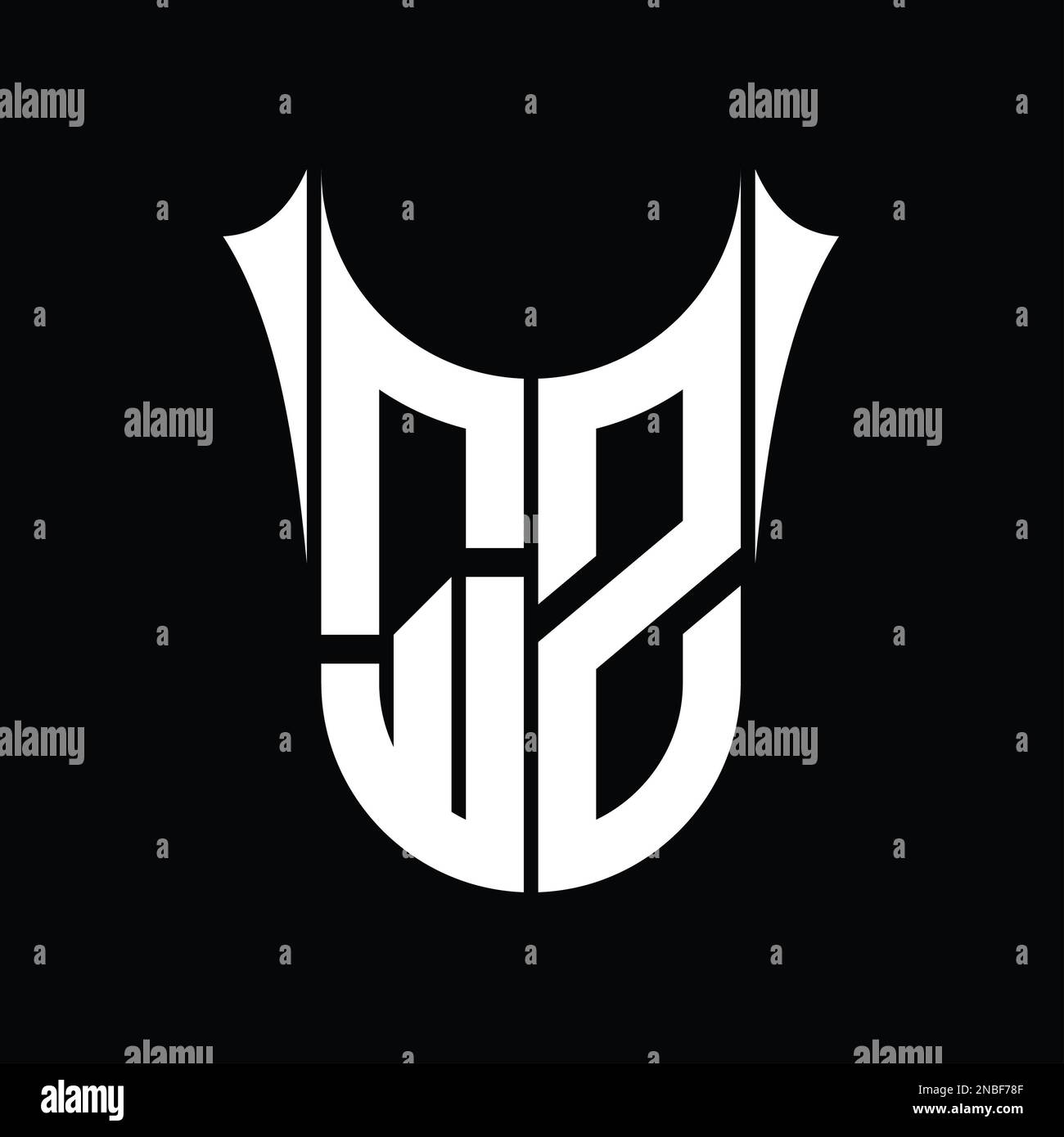 QZ Logo monogram shield sharp half round shape vector images design template Stock Photo - Alamy