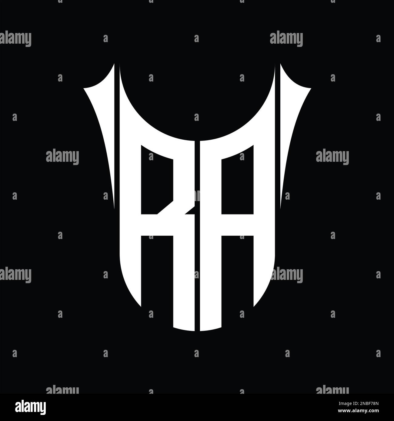 RA Logo monogram shield sharp half round shape vector images design ...