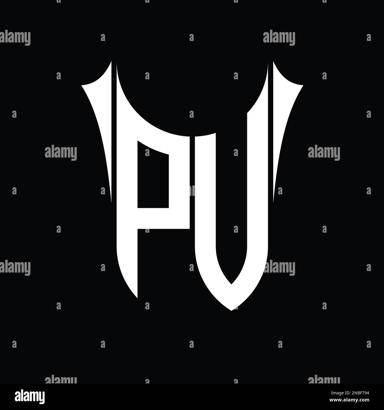 PV Logo monogram shield sharp half round shape vector images design template Stock Photo - Alamy