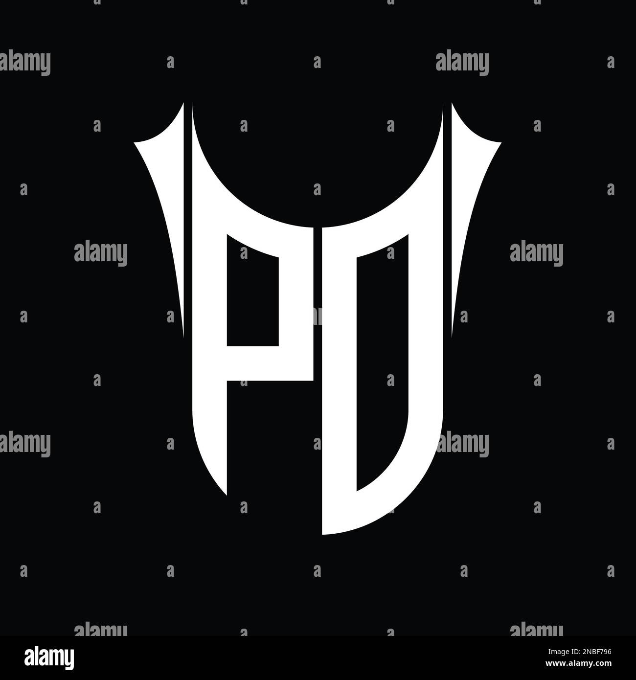 PD Logo monogram shield sharp half round shape vector images design template Stock Photo - Alamy