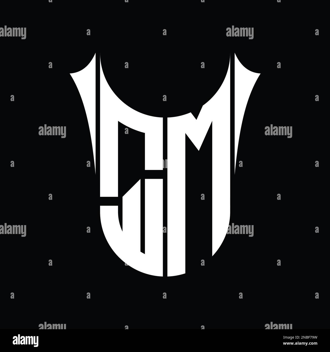 QM Logo monogram shield sharp half round shape vector images design ...