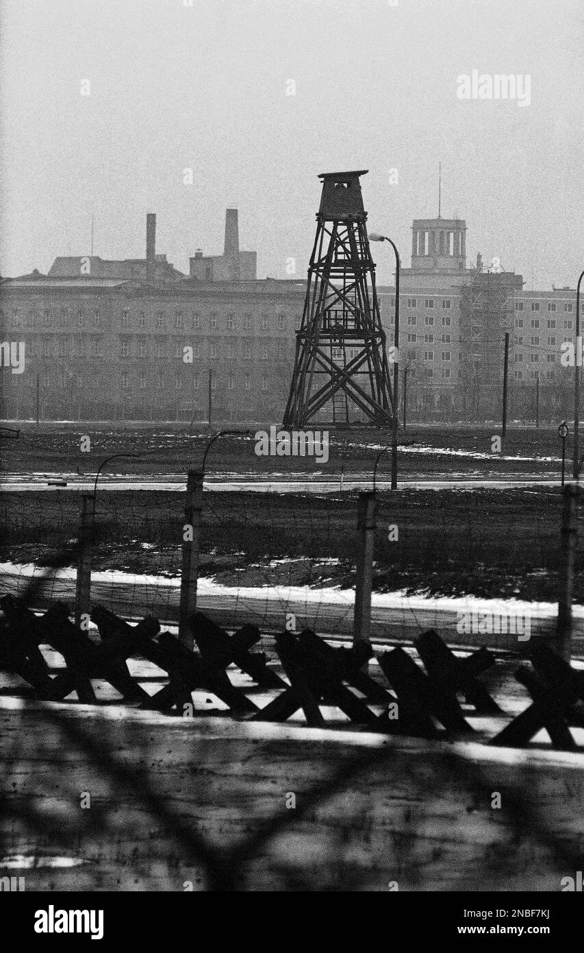 Machine guns are being installed in East German guard towers around ...