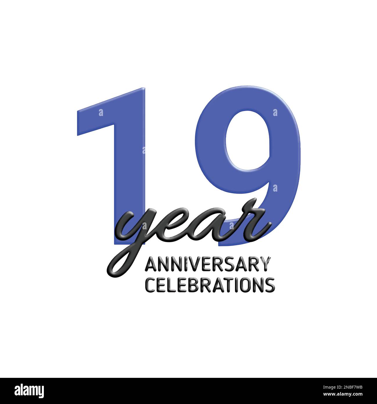 19th anniversary celebration logo design. Vector festive illustration ...