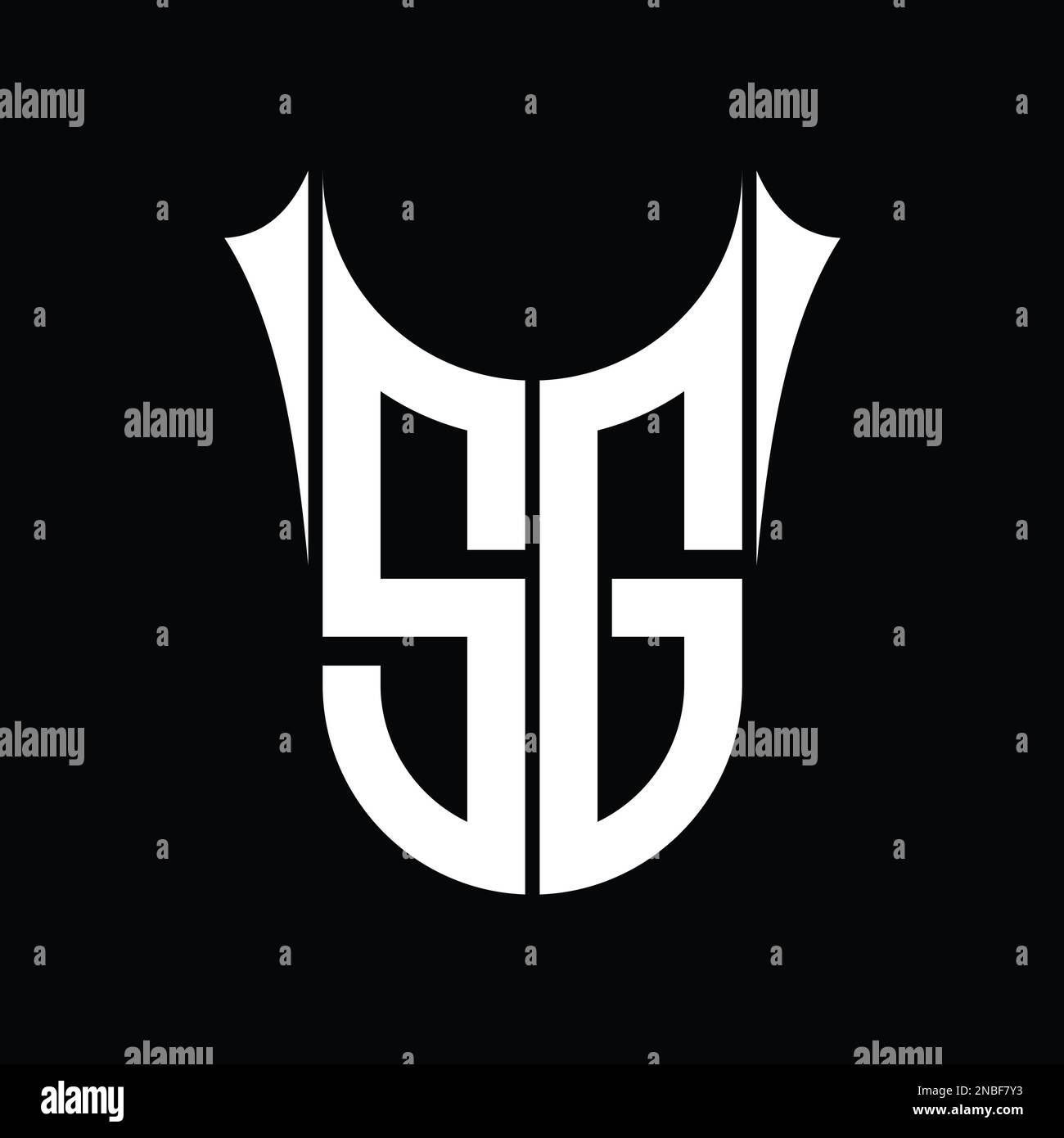 SG Logo monogram shield sharp half round shape vector images design ...