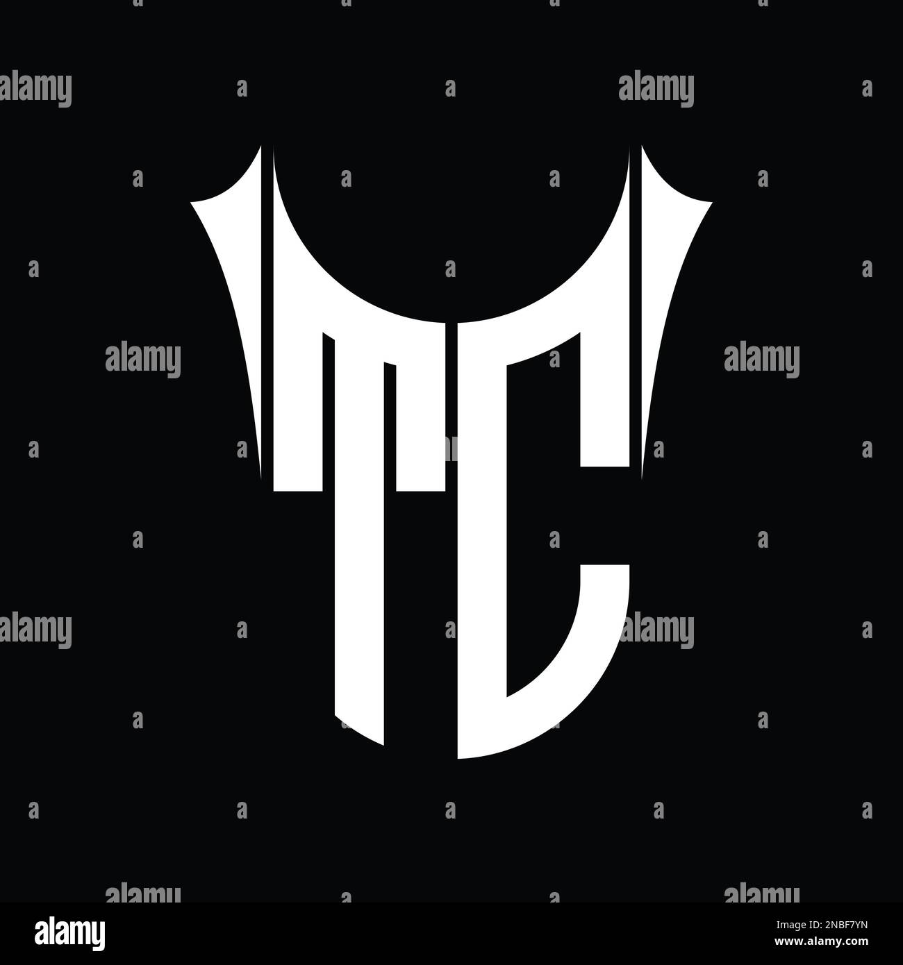 TC Logo monogram shield sharp half round shape vector images design template Stock Photo - Alamy