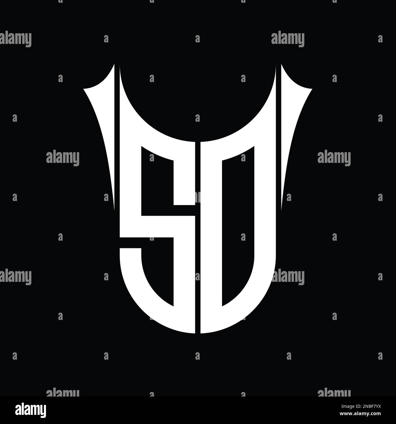 SD Logo monogram shield sharp half round shape vector images design ...