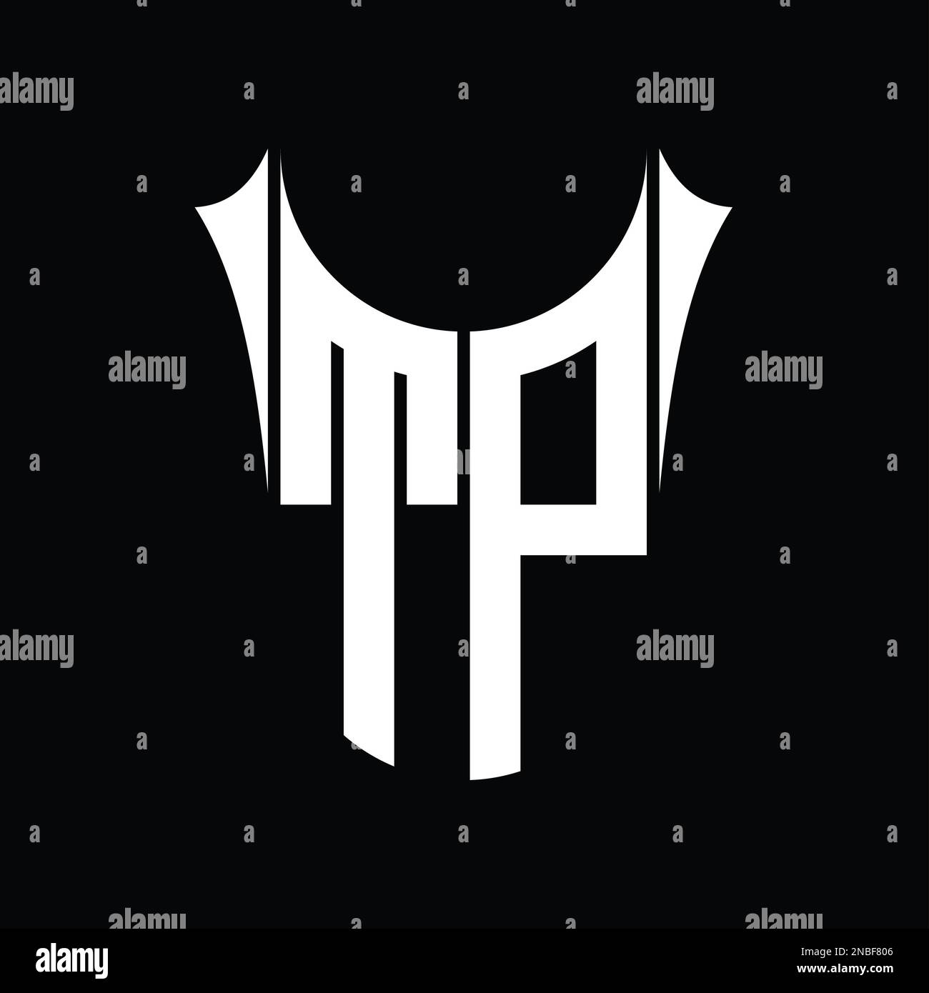 TP Logo monogram shield sharp half round shape vector images design ...