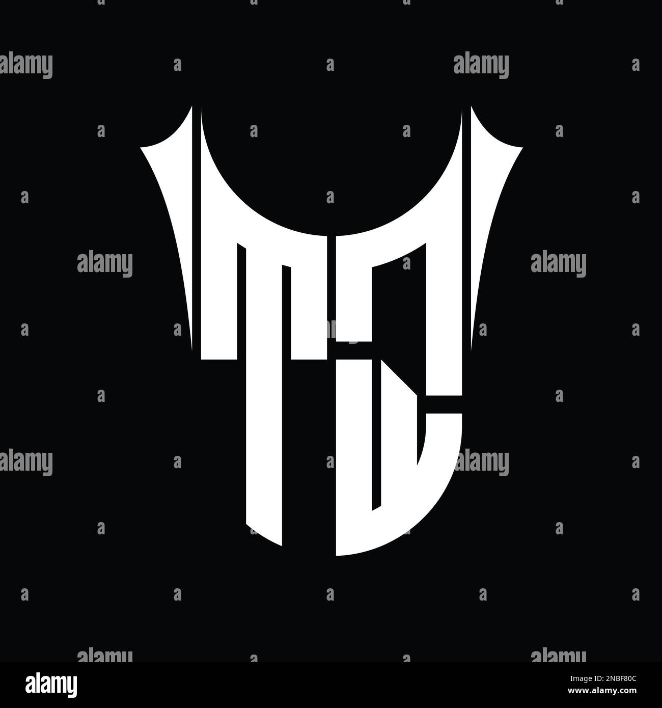 TQ Logo monogram shield sharp half round shape vector images design ...