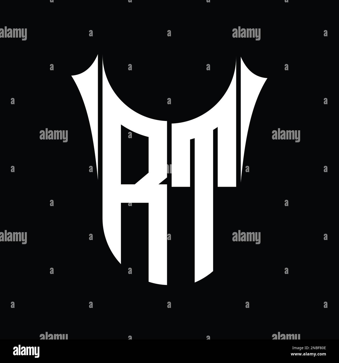 RT Logo monogram shield sharp half round shape vector images design template Stock Photo - Alamy