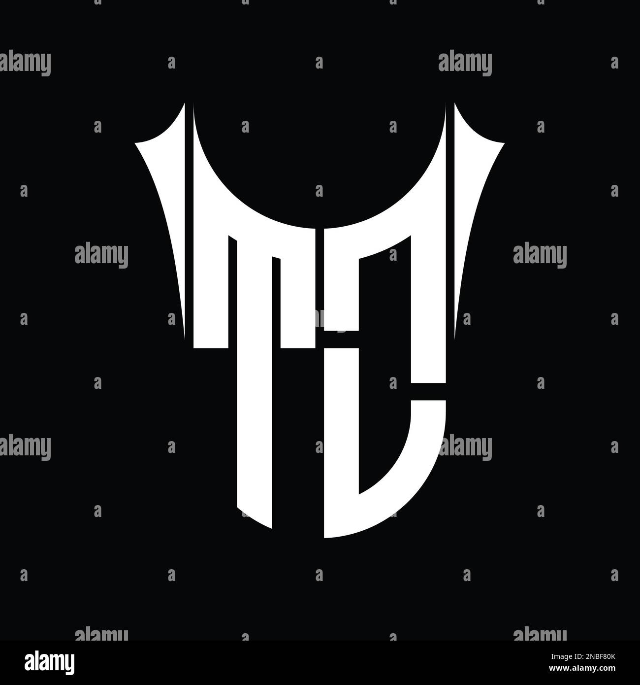 TO Logo monogram shield sharp half round shape vector images design template Stock Photo - Alamy