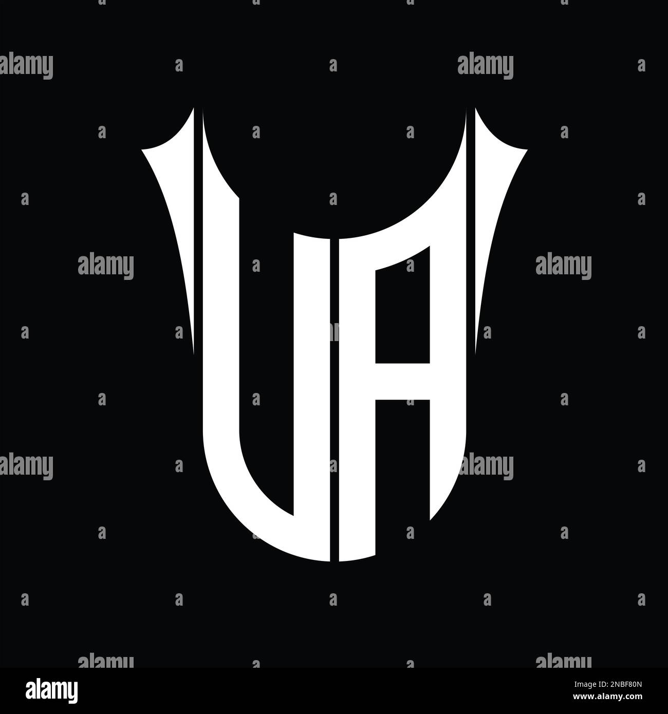 UA Logo monogram shield sharp half round shape vector images design ...