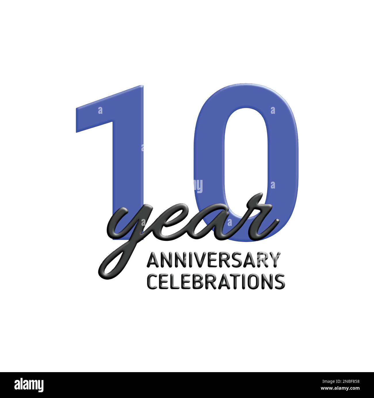 10th anniversary celebration logo design. Vector festive illustration ...