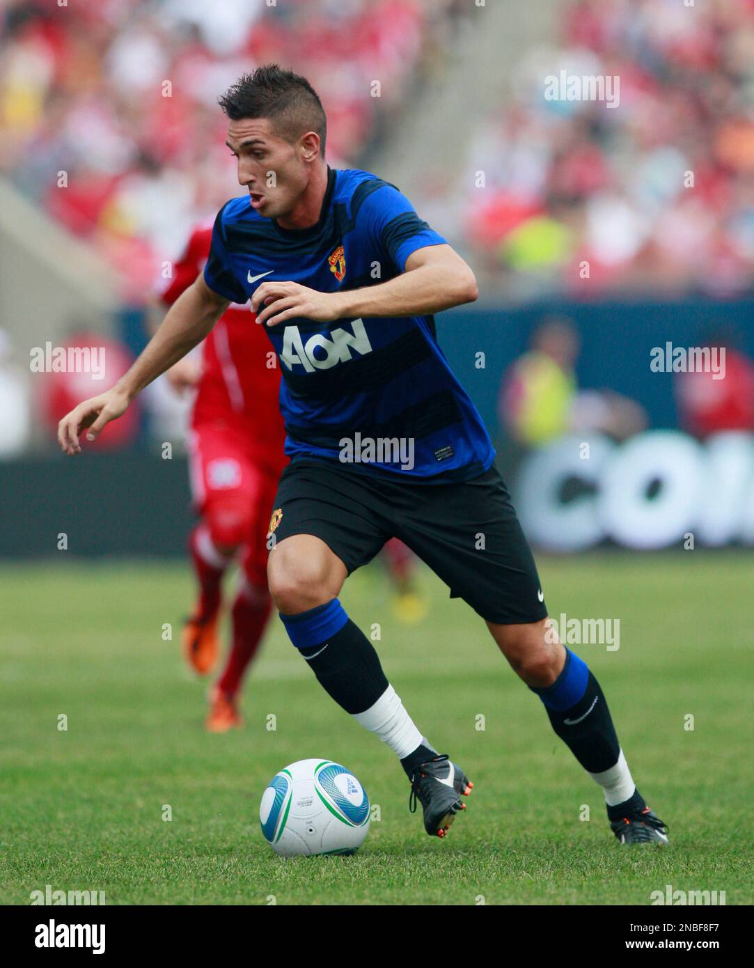 Manchester United's Federico Macheda controls the ball during the ...