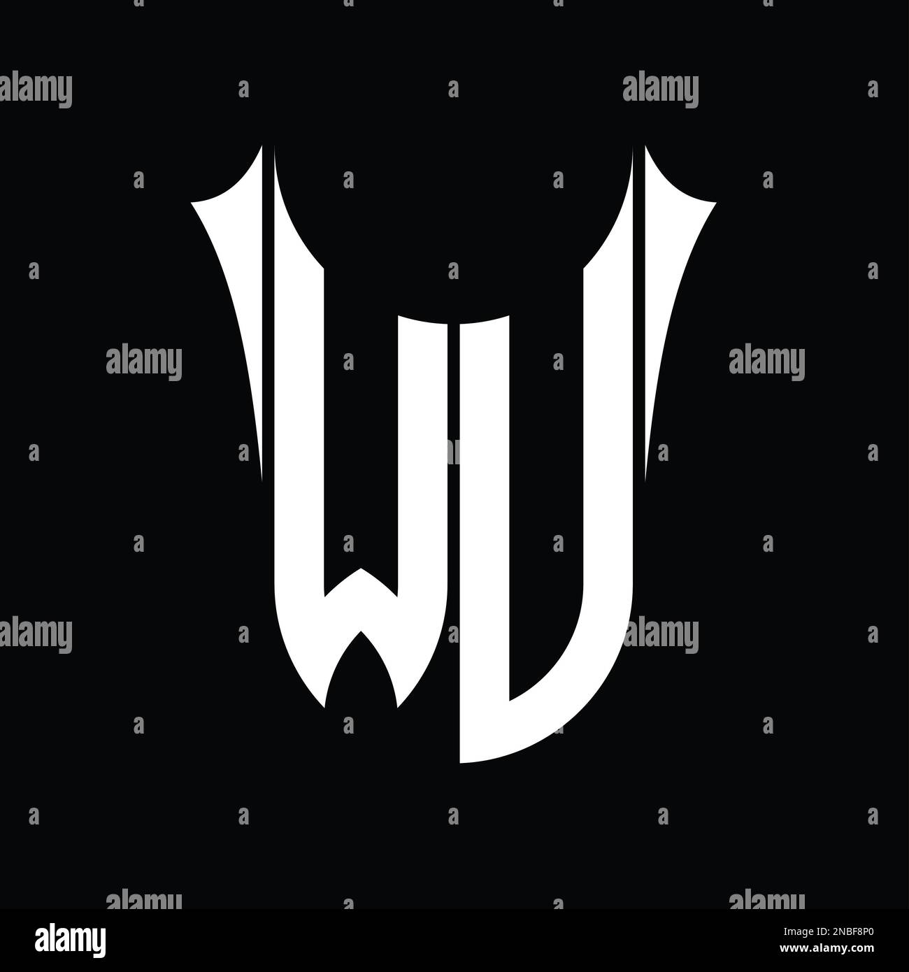 WU Logo monogram shield sharp half round shape vector images design ...
