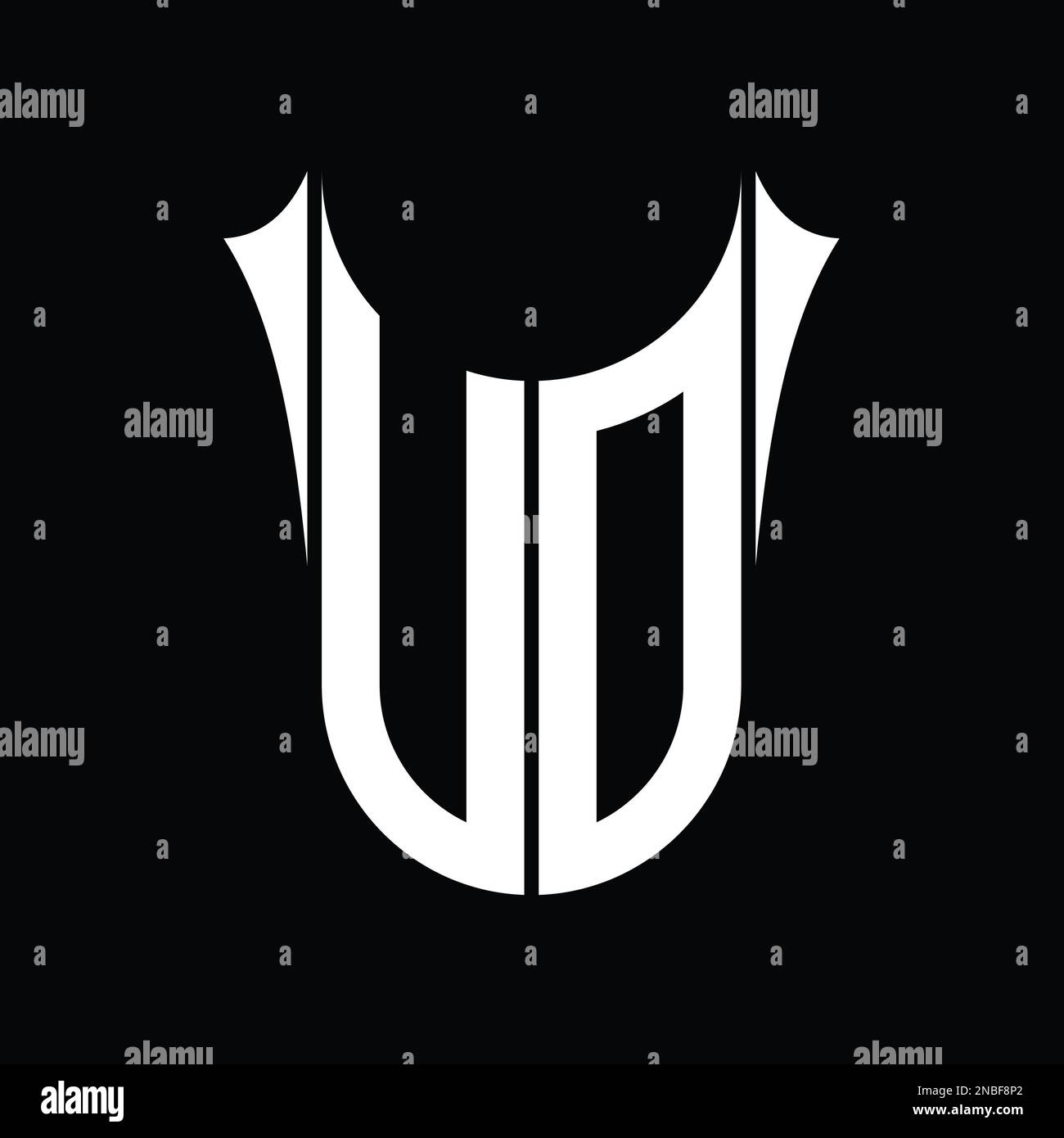 UD Logo monogram shield sharp half round shape vector images design ...