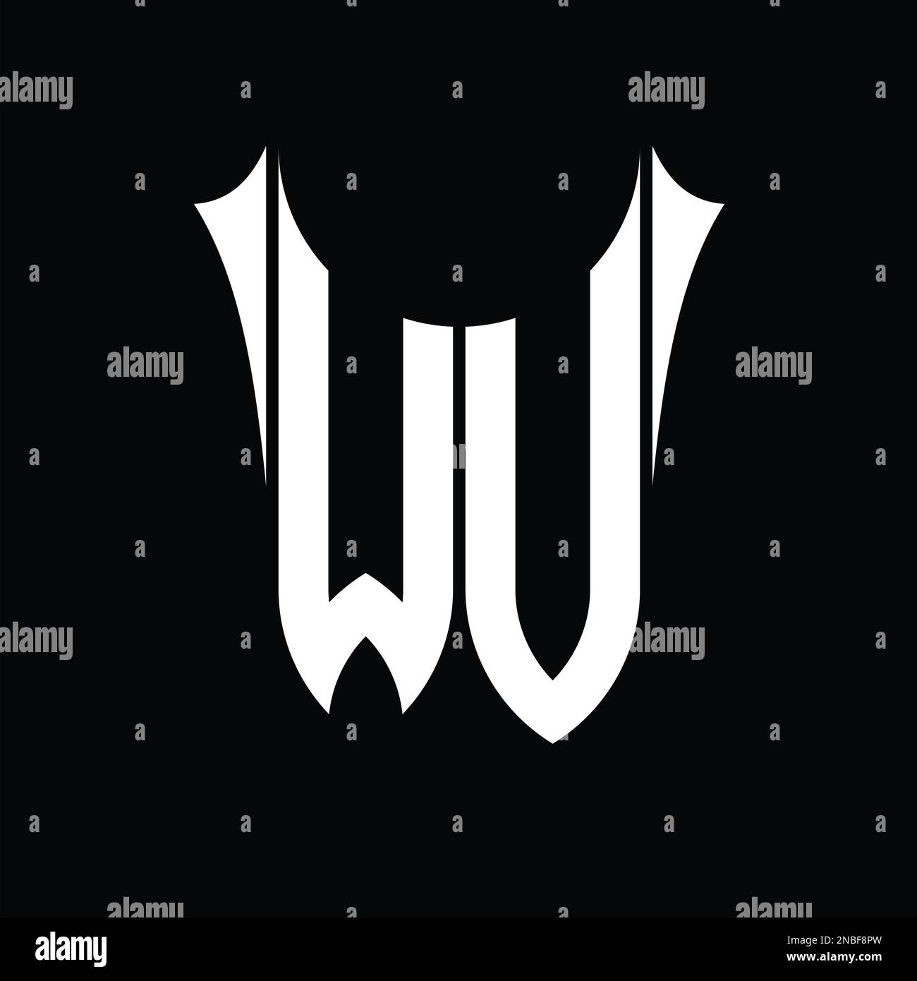 WV Logo monogram shield sharp half round shape vector images design ...