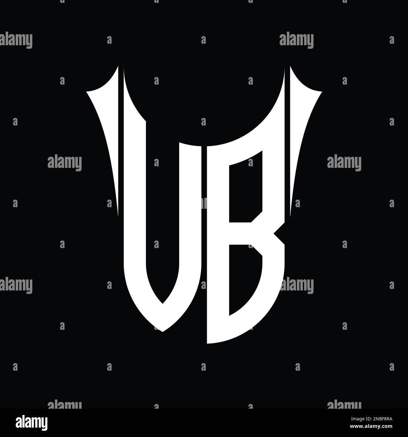 VB Logo monogram shield sharp half round shape vector images design ...