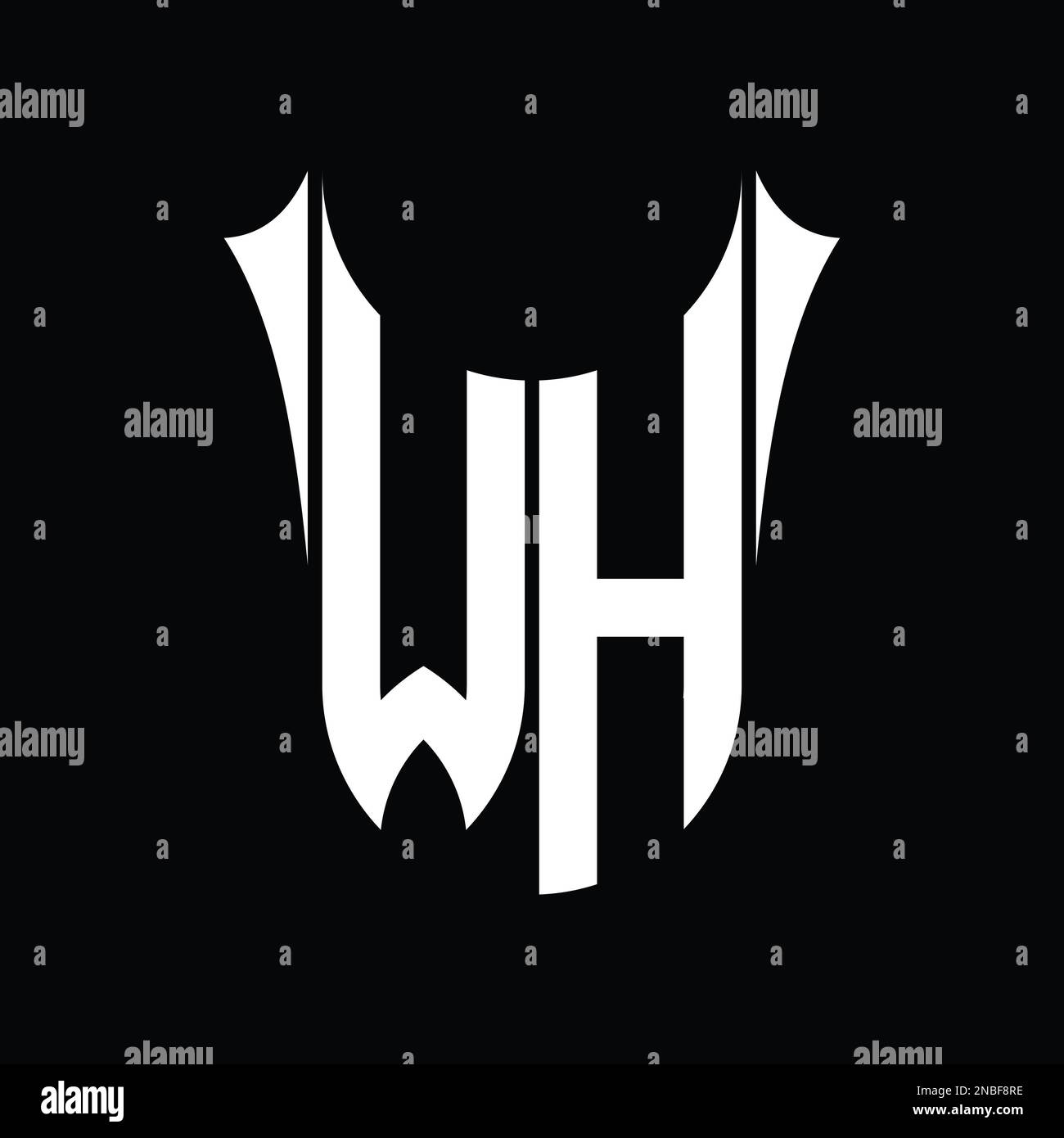 WH Logo monogram shield sharp half round shape vector images design template Stock Photo - Alamy