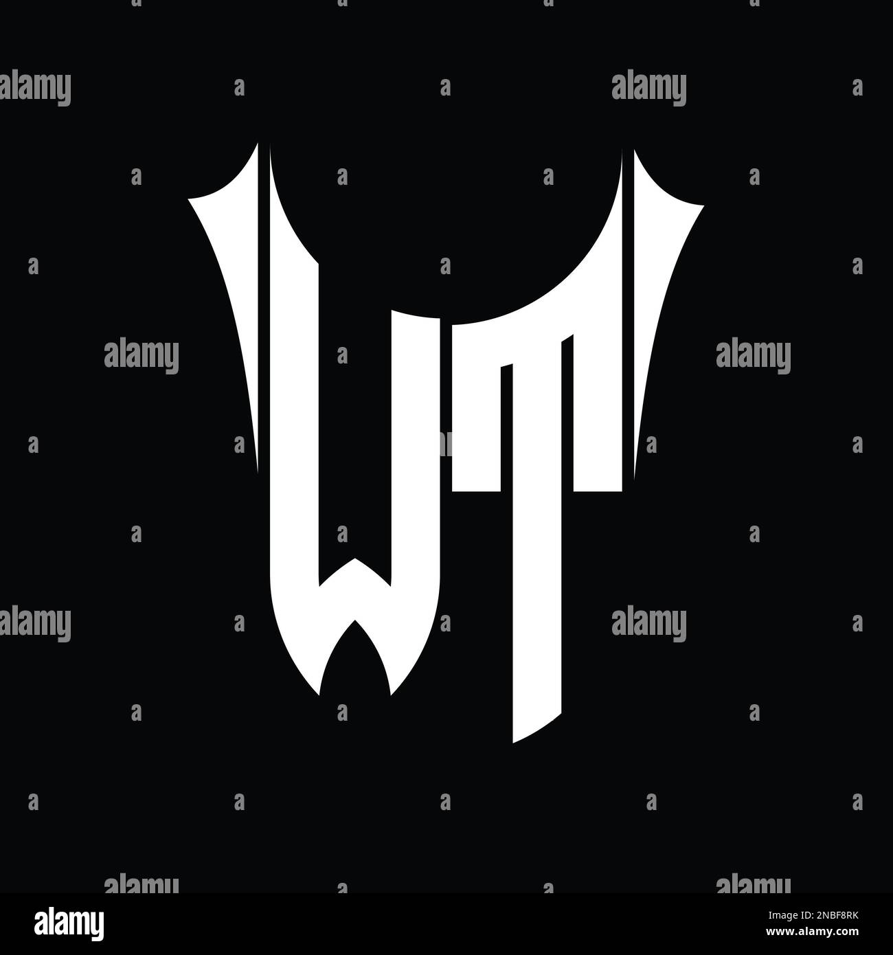WT Logo monogram shield sharp half round shape vector images design ...