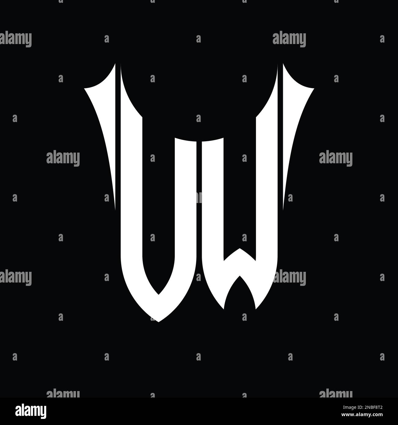 VW Logo monogram shield sharp half round shape vector images design ...