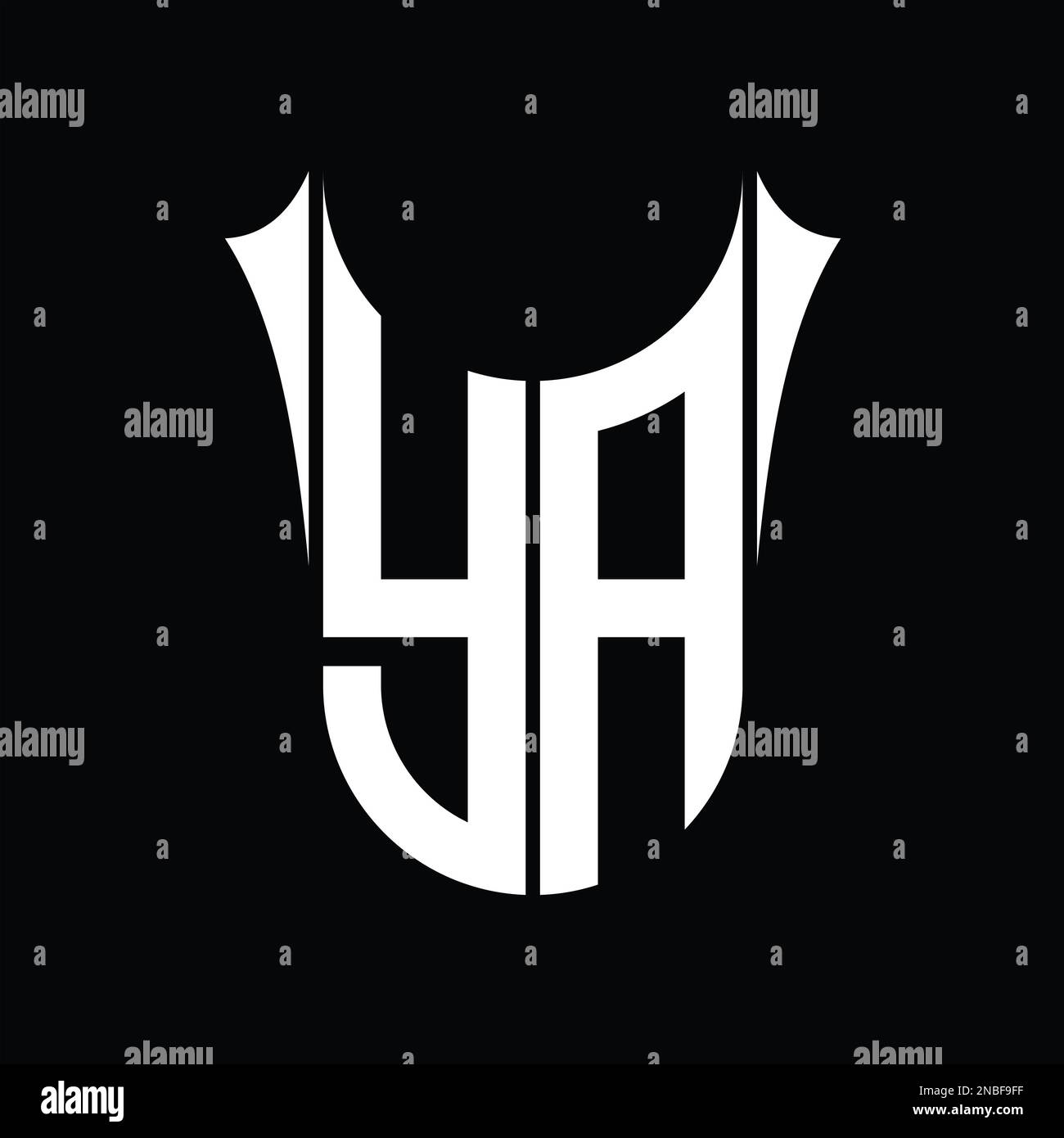 YA Logo monogram shield sharp half round shape vector images design ...