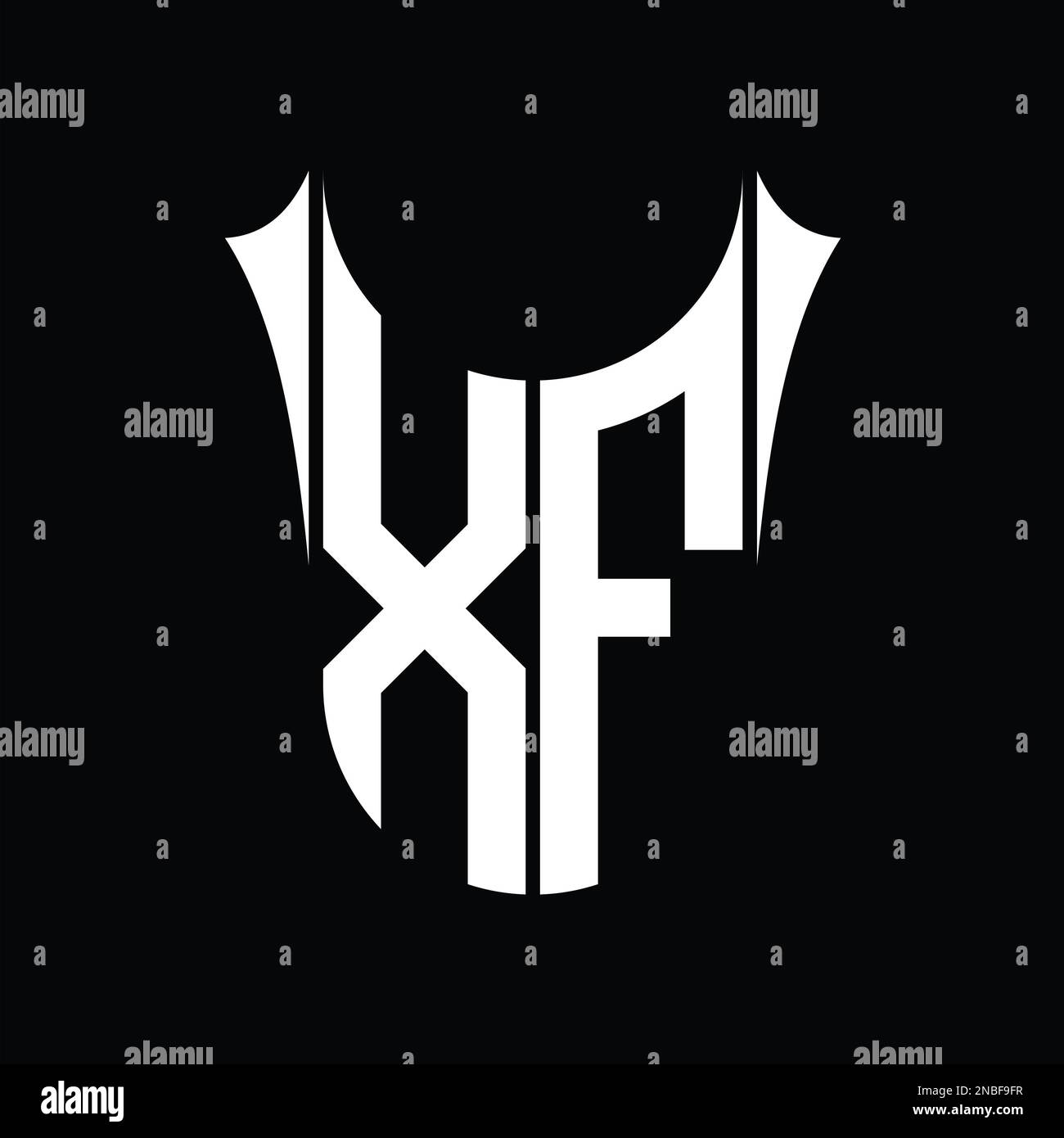 XF Logo monogram shield sharp half round shape vector images design ...