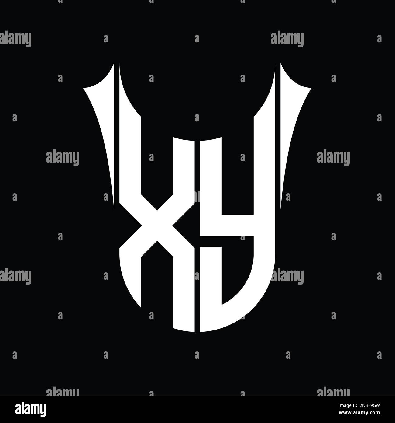 XY Logo monogram shield sharp half round shape vector images design ...