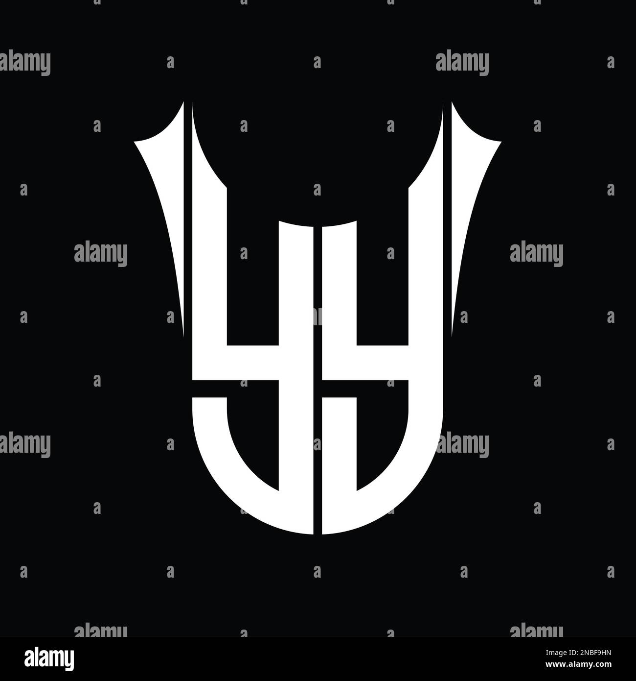 YY Logo monogram shield sharp half round shape vector images design ...