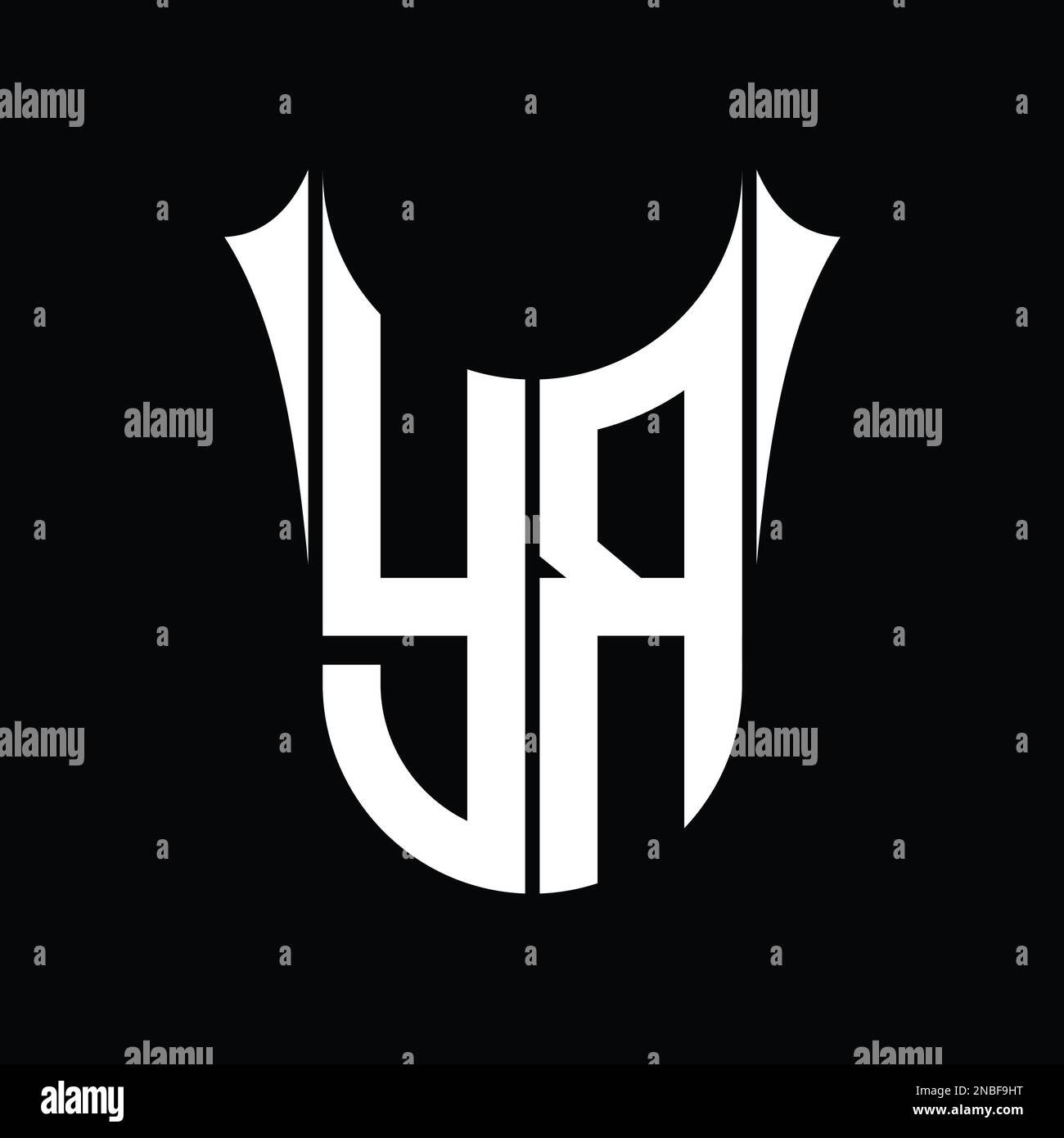 YR Logo monogram shield sharp half round shape vector images design template Stock Photo - Alamy