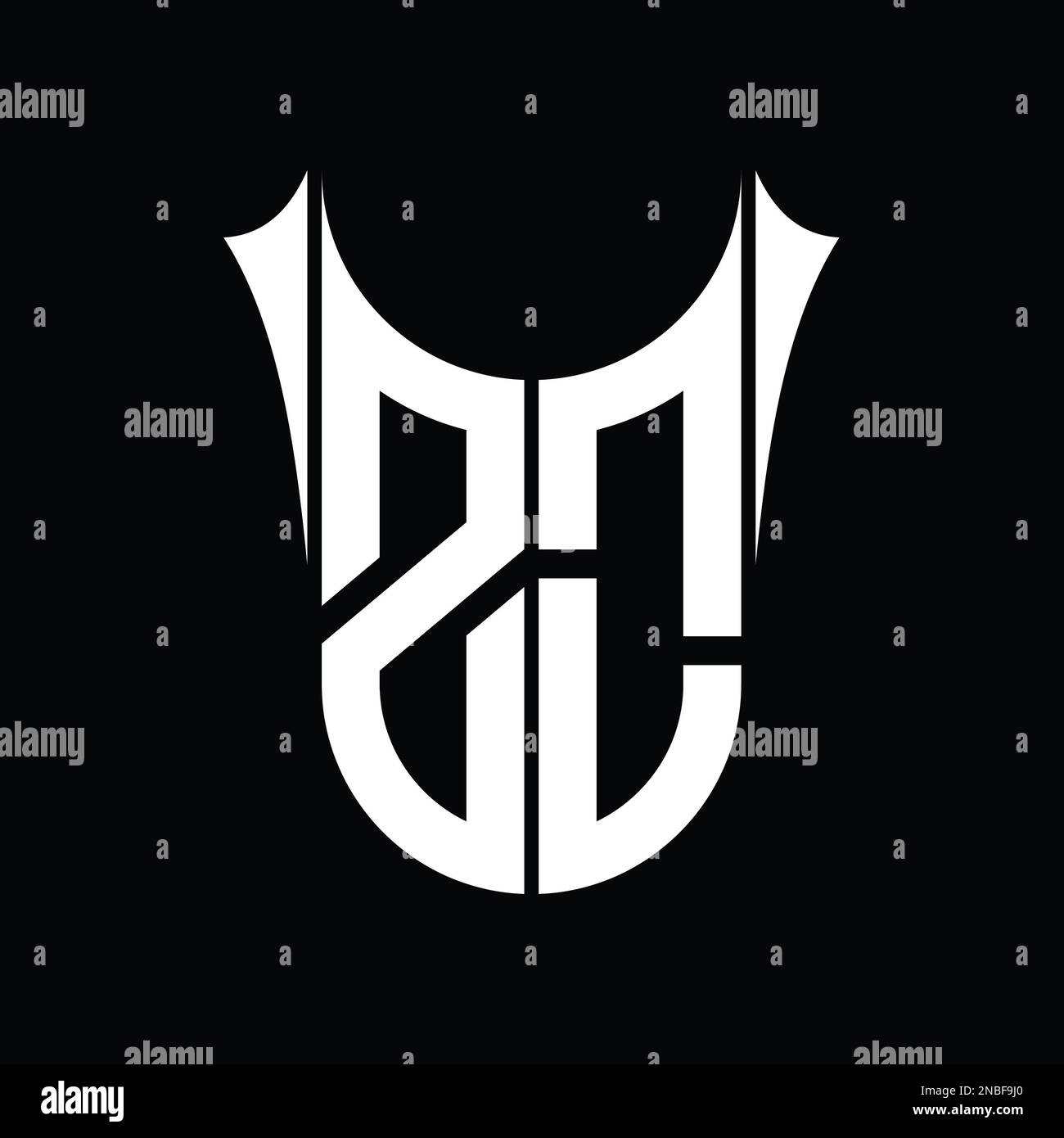 ZO Logo monogram shield sharp half round shape vector images design template Stock Photo - Alamy