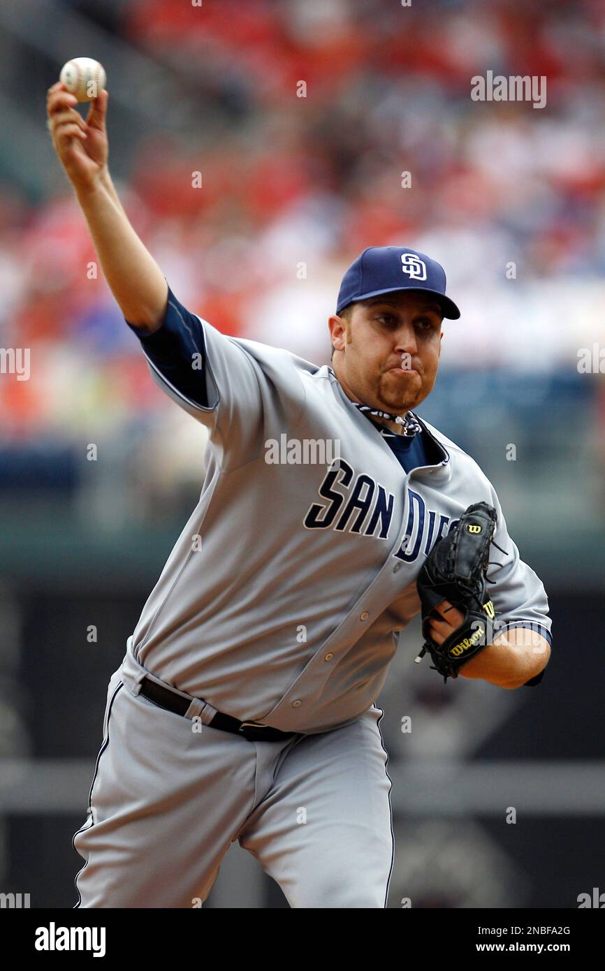 San Diego Padres' Aaron Harang pitches in the first inning of a ...