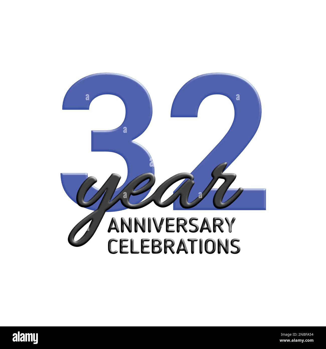 32th anniversary celebration logo design. Vector festive illustration ...