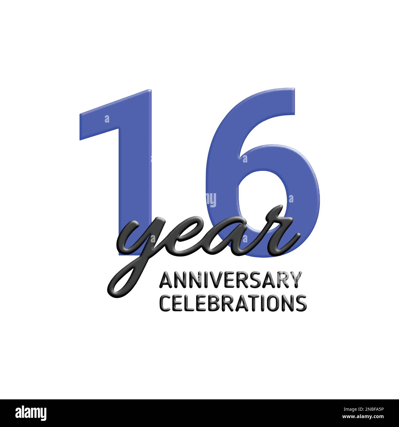16th anniversary celebration logo design. Vector festive illustration ...