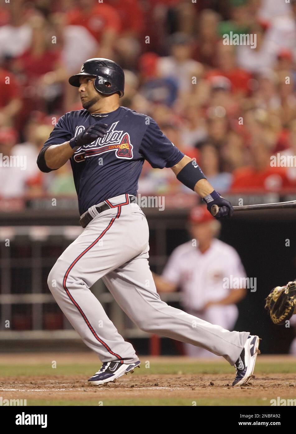 Atlanta Braves shortstop Alex Gonzalez in action against the Cincinnati ...