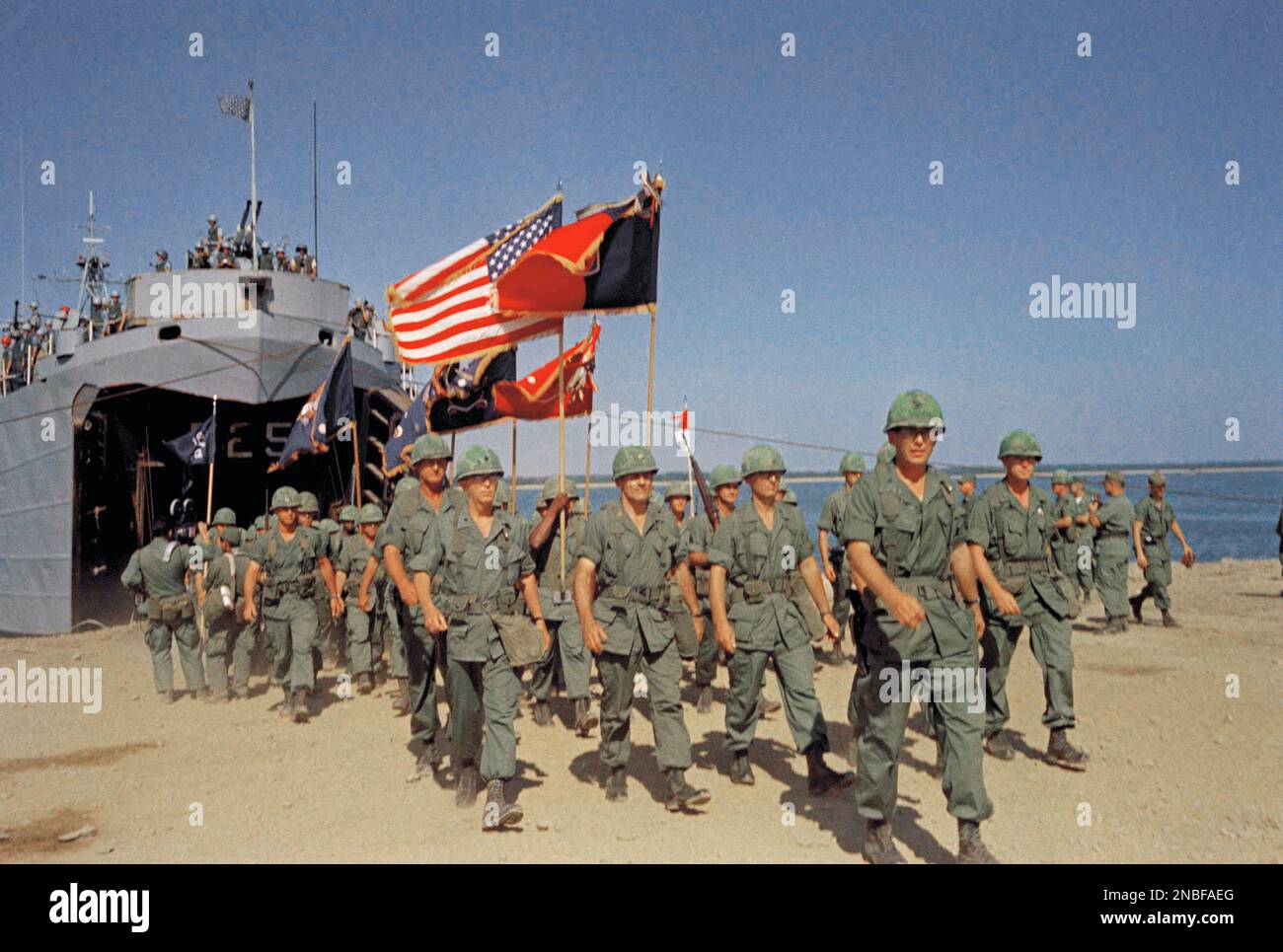 U.S. troops land at Chu Lai, Vietnam to join American Division in October 1967. (AP Photo Stock ...